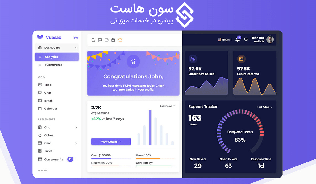 دانلود Vuexy Html And Laravel Admin Dashboard Template V5 3 پوسته ادمین